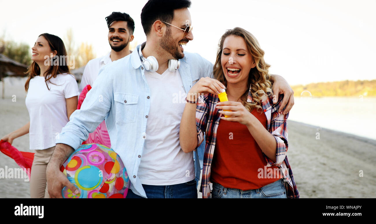 Group of Friends Having a Party Stock Photo - Alamy