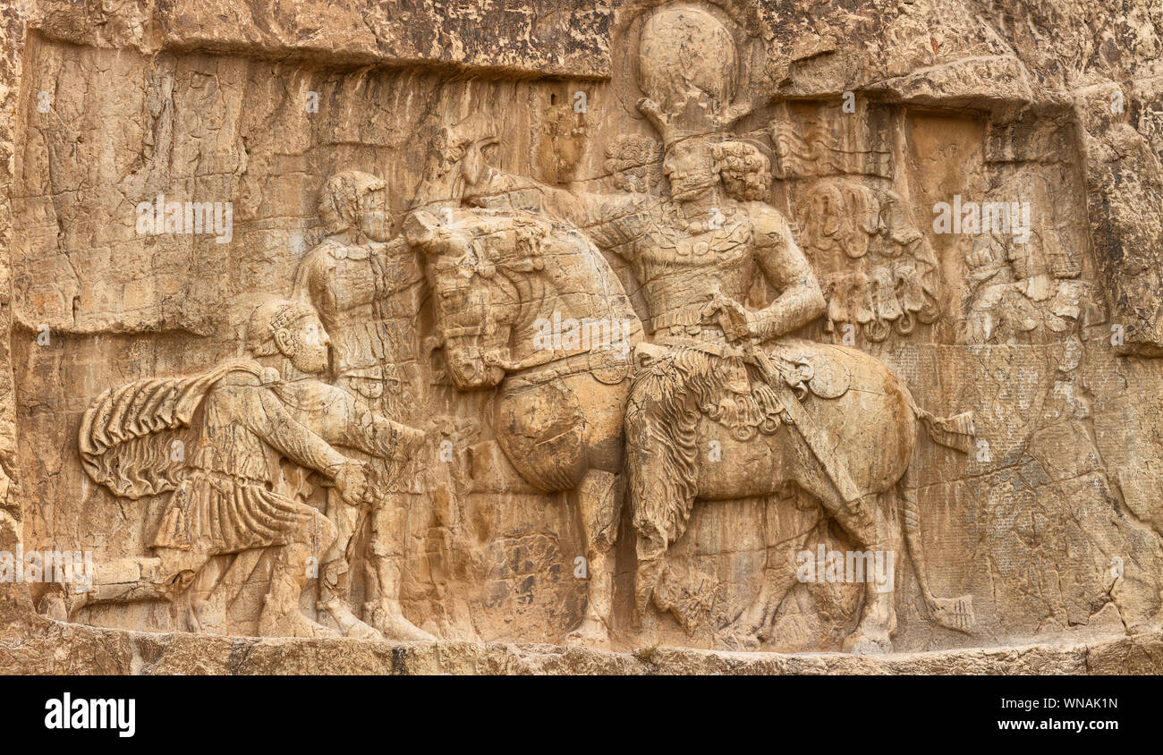 Triumph of Shapur I over the Roman emperor Valerian (241-272), Sassanid ...
