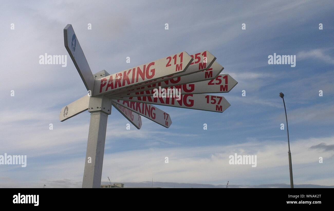 View Of Directional Sign Stock Photo - Alamy