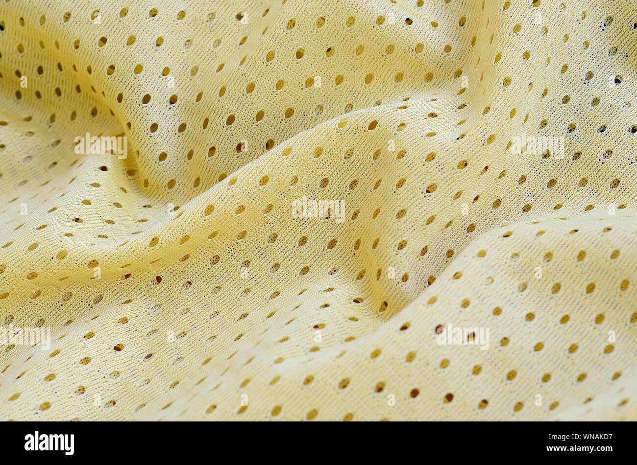 Polyester nylon fabric with breathable mesh close up sport clothes ...