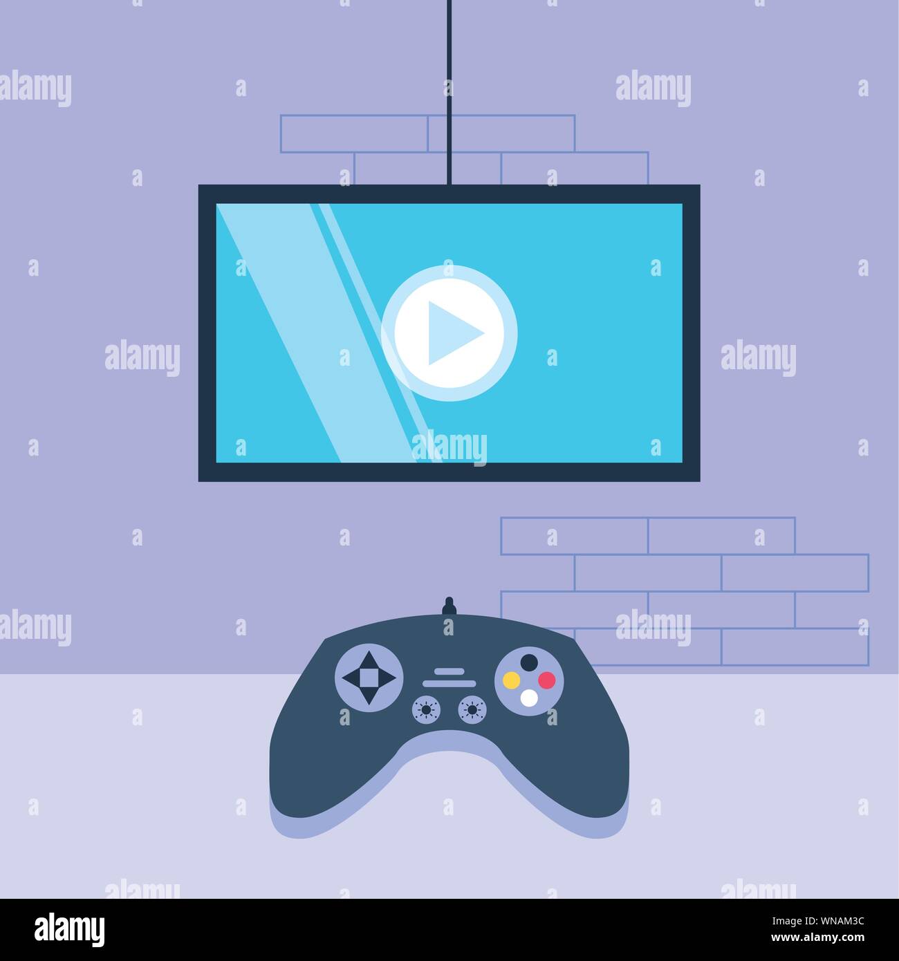 video game control with display vector illustration design Stock Vector ...