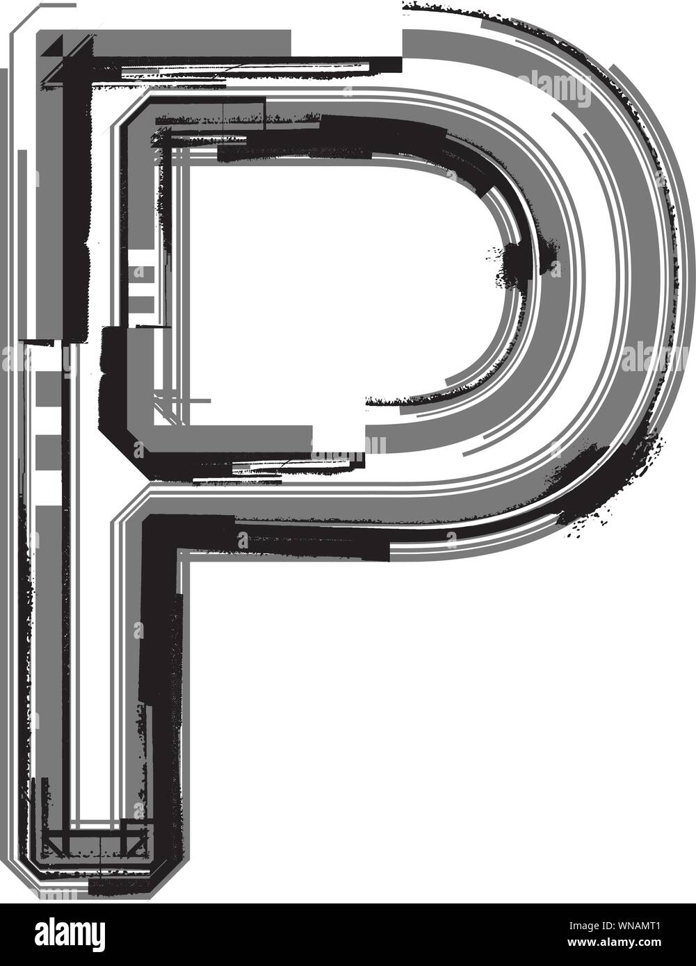 Grunge font letter p Stock Vector Images - Alamy