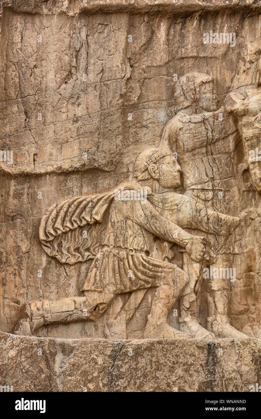 Triumph of Shapur I over the Roman emperor Valerian (241-272), Sassanid ...