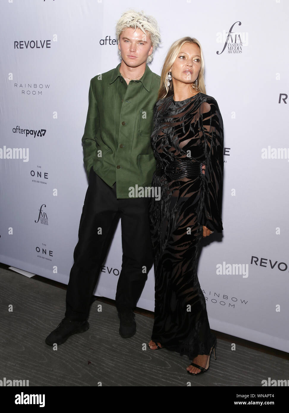 NEW YORK, NY - September 05, 2019: Jordan Barrett and Kate Moss attend ...