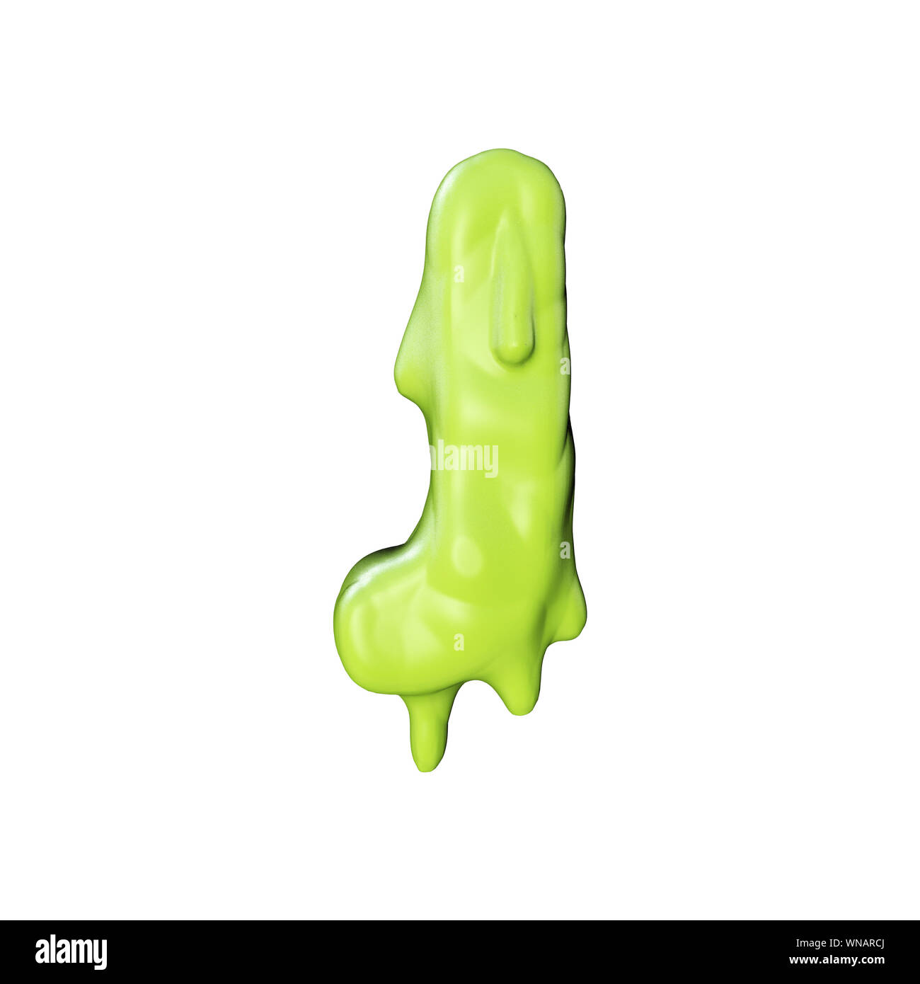 Letter J green slime oozing halloween font. 3D Rendering Stock Photo ...