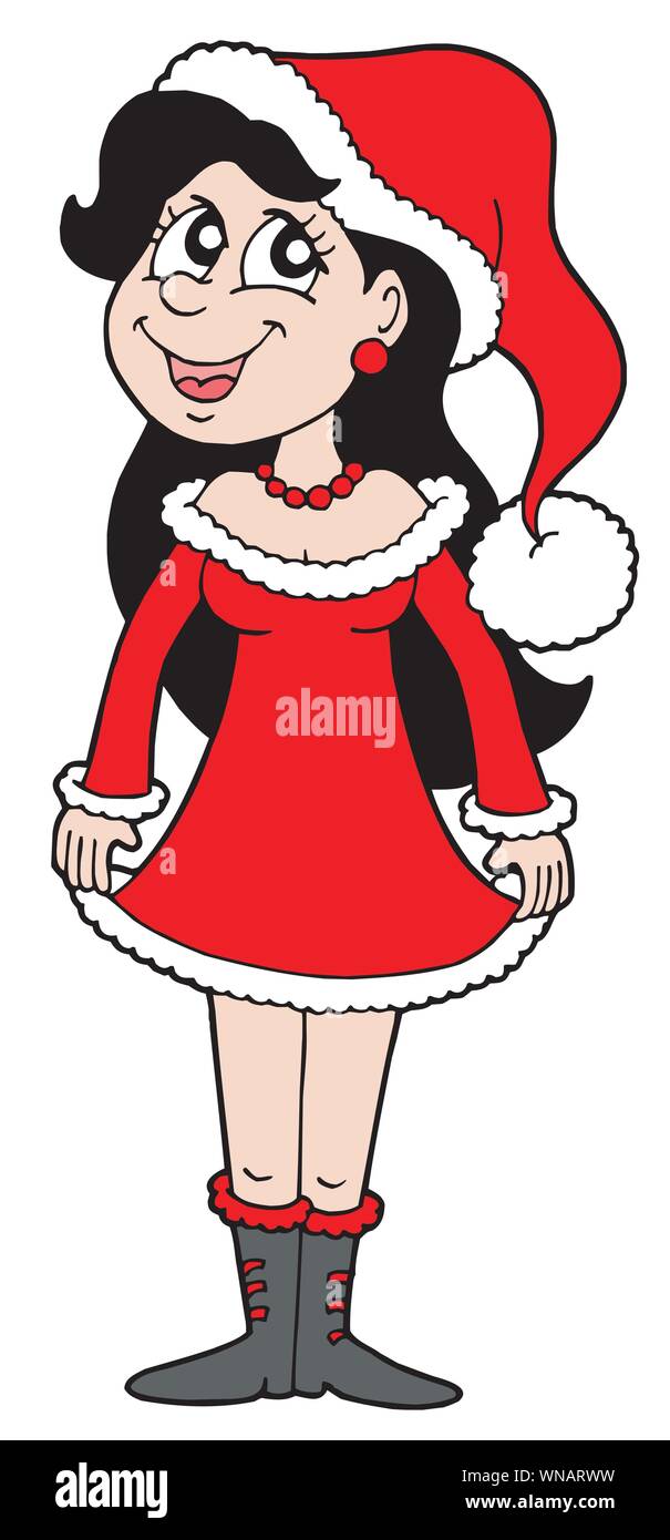 Christmas girl vector illustration Stock Vector Image & Art - Alamy