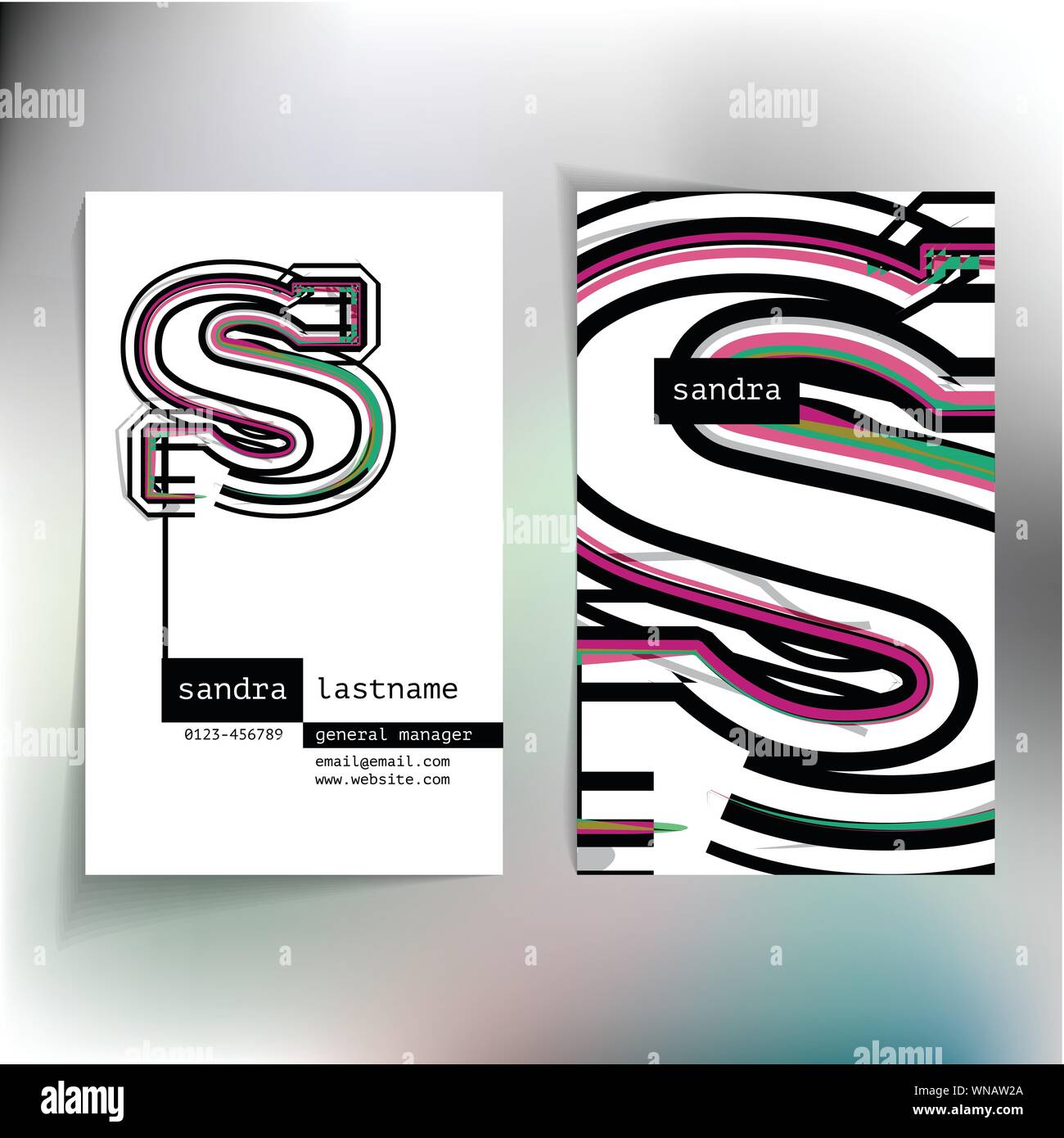 Business card design with letter s Stock Vector Image & Art - Alamy