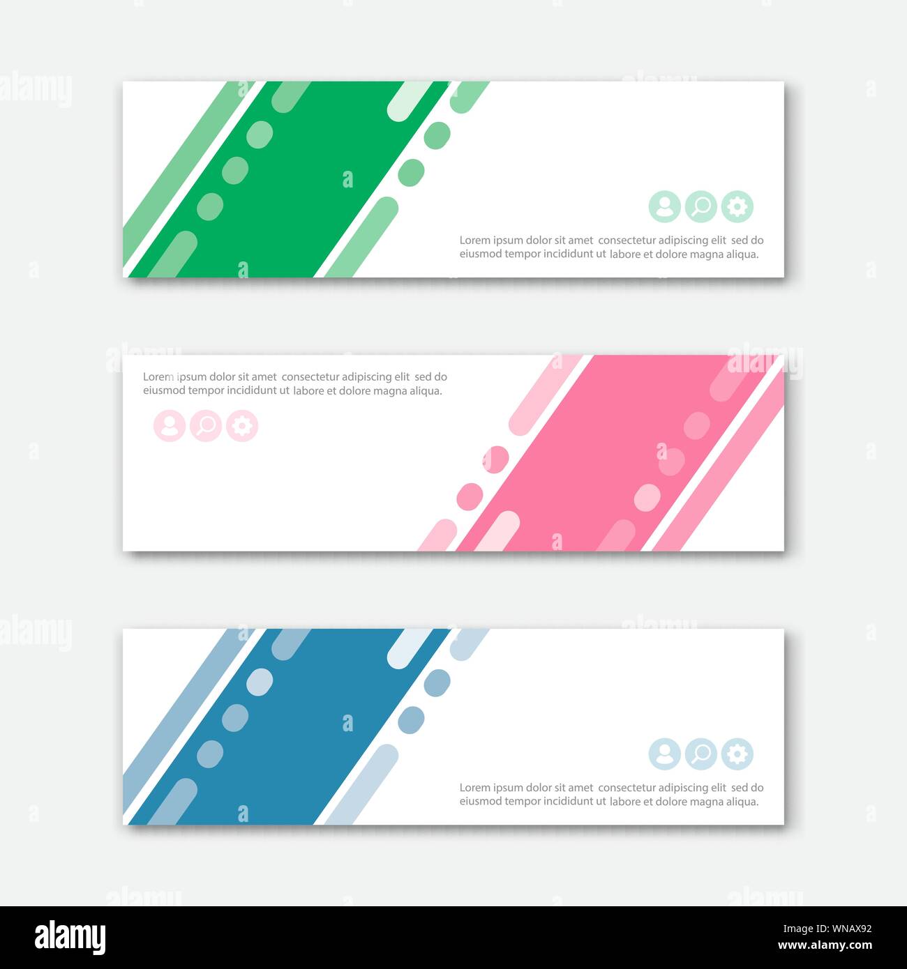 Set of abstract design banner template. Three different colors. Vector ...