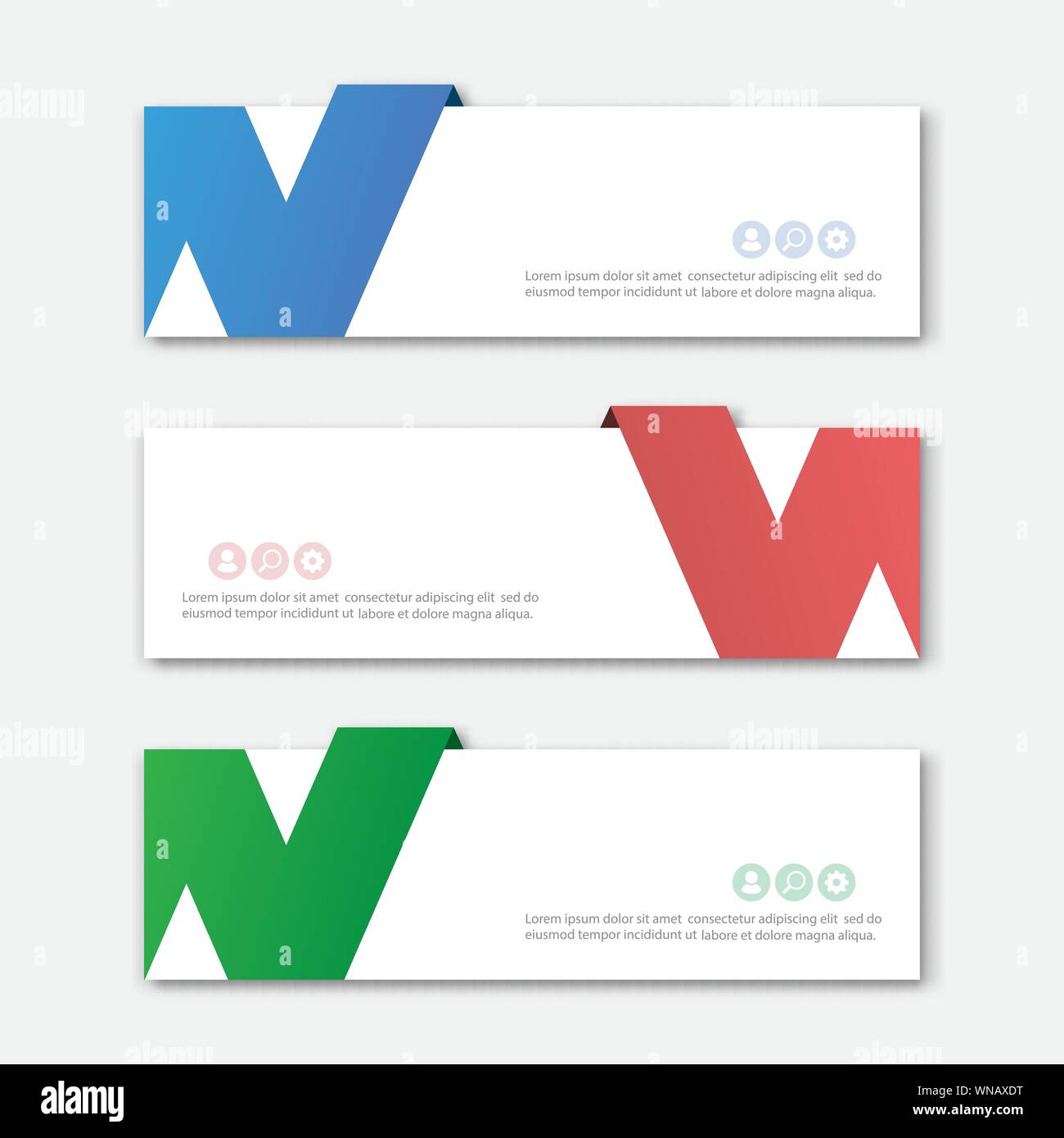 Set of abstract design banner template. Three different colors. Vector ...