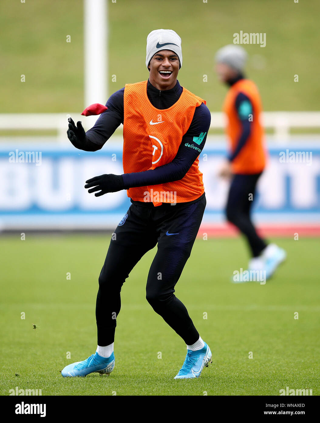 England's Marcus Rashford during a training session at St George's Park ...