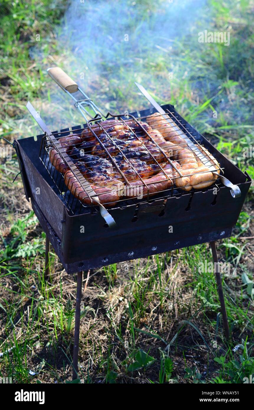 Toasted meat with overcooked crust. Marinated Chicken Legs On The Hot ...
