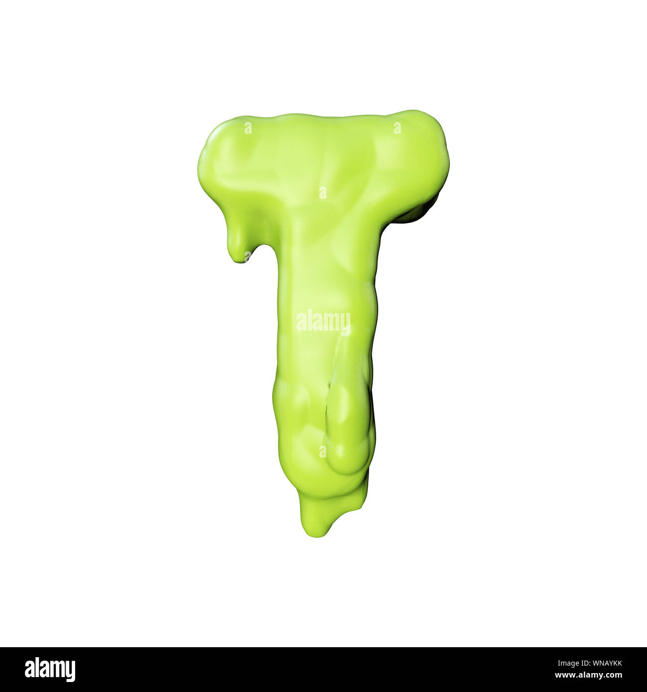 Letter T green slime oozing halloween font. 3D Rendering Stock Photo ...