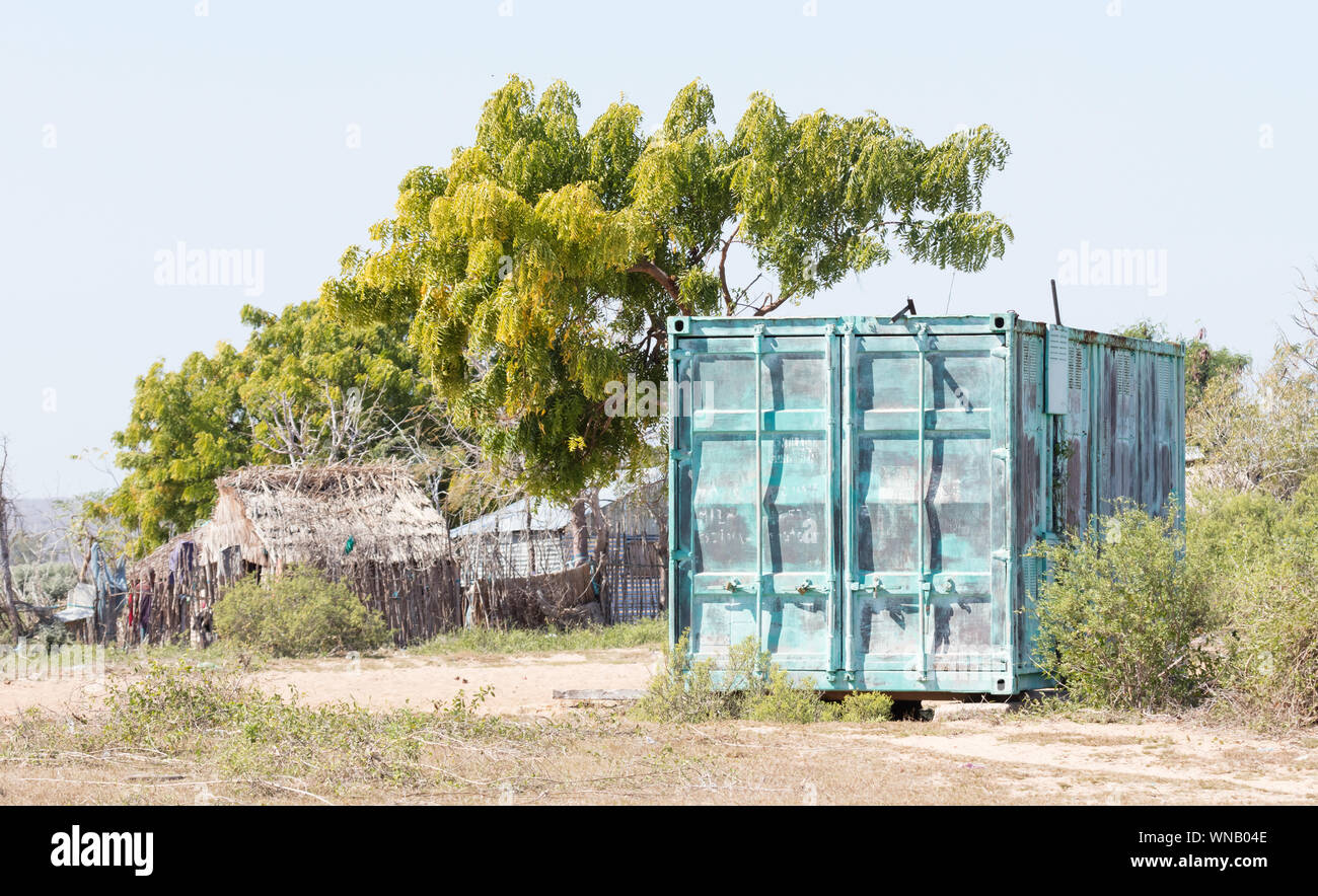 Shipping container used for storage of materials, Madagascar Stock ...