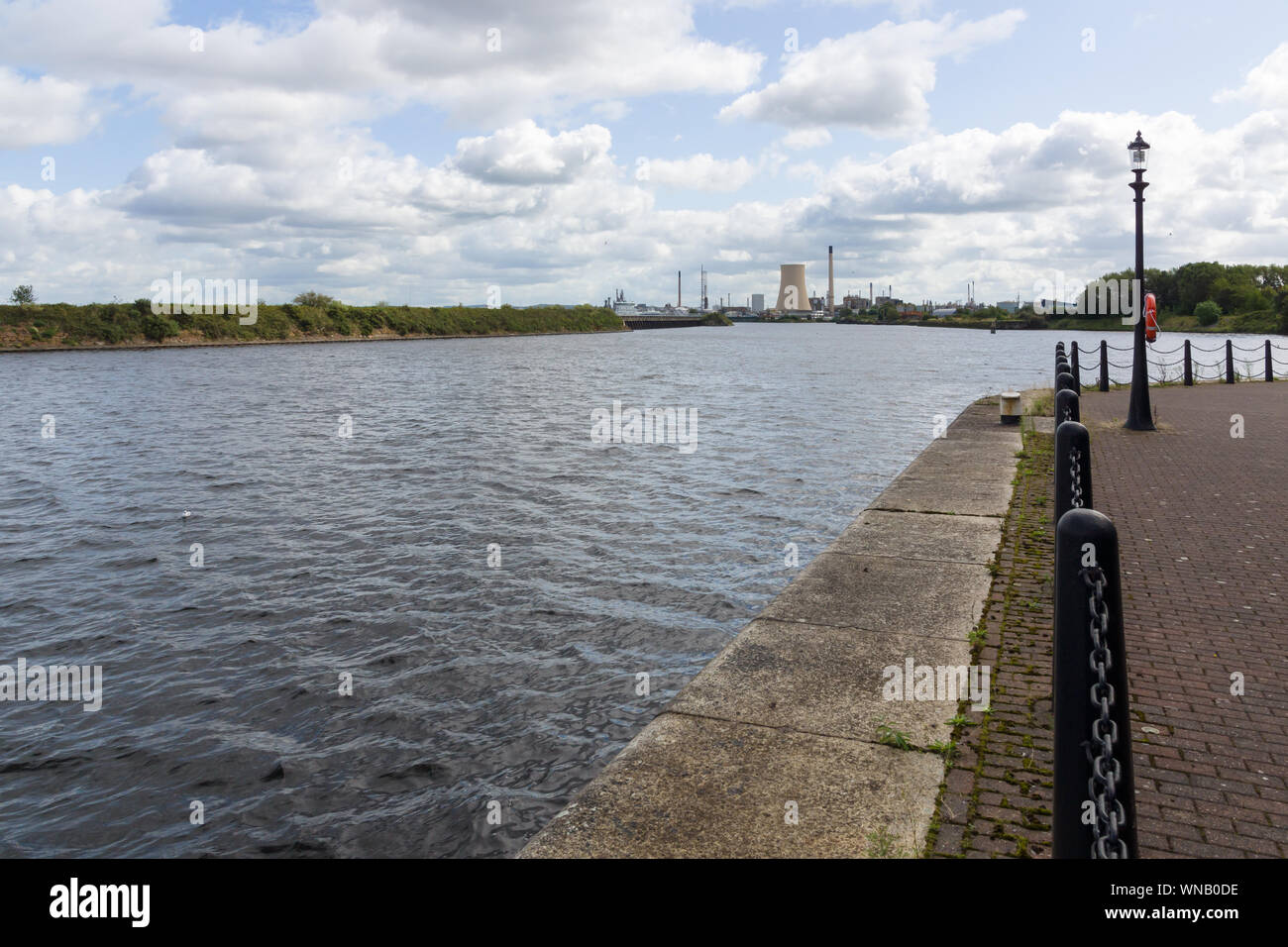 The Manchester ship canal at Ellesmere Port in Cheshire England ...