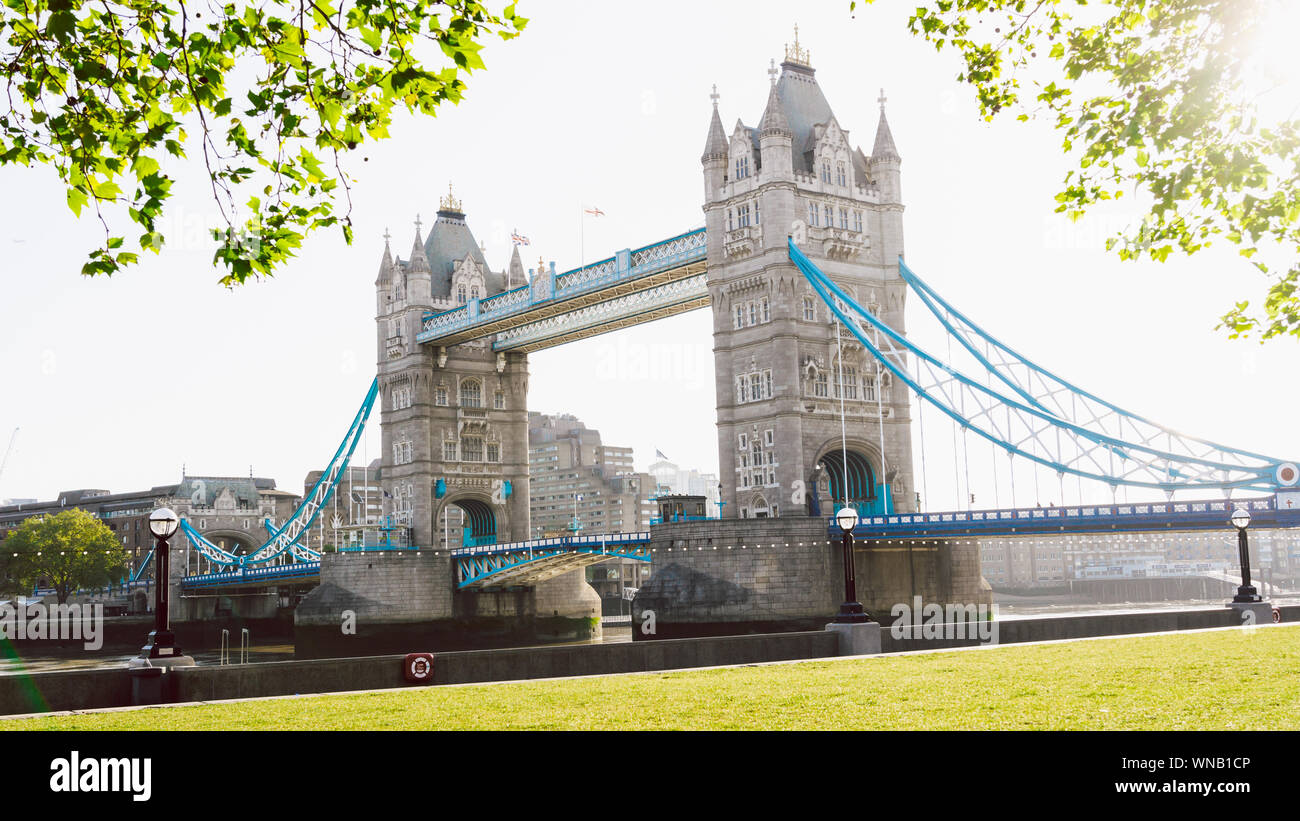Tower Bridge in London on a sunny morning Stock Photo - Alamy
