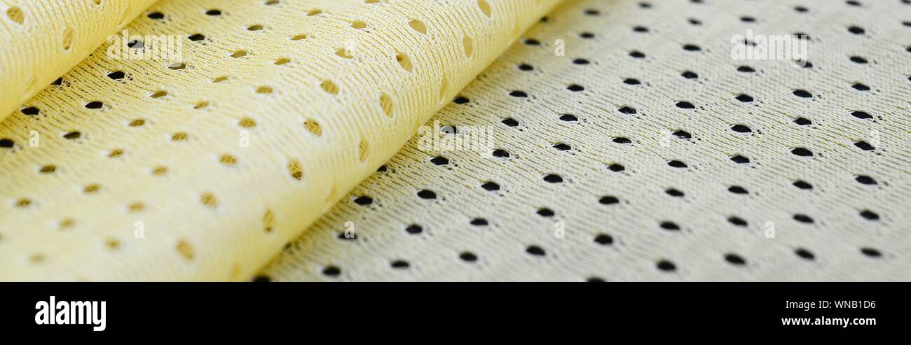 Polyester nylon fabric with breathable mesh. Material for sport clothes ...