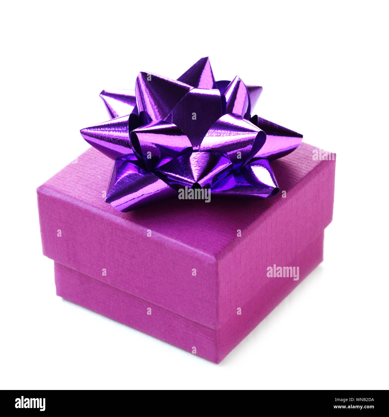 Purple Present Isolated Over White Stock Photo - Alamy