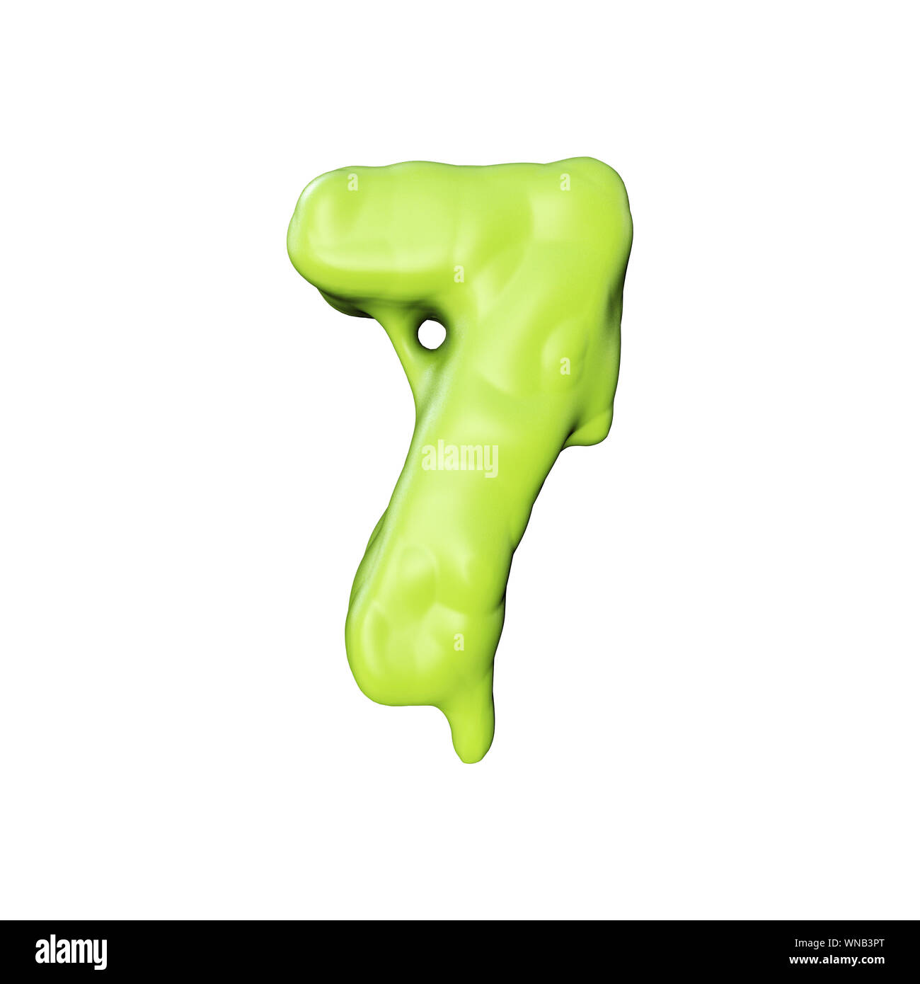 Number 7 green slime oozing halloween font. 3D Rendering Stock Photo ...