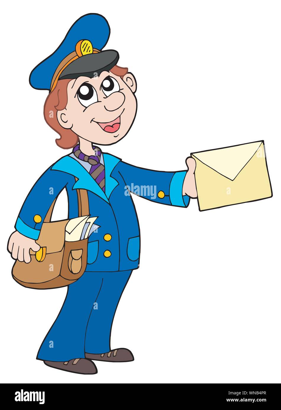 Cute postman with letter Stock Vector Image & Art - Alamy