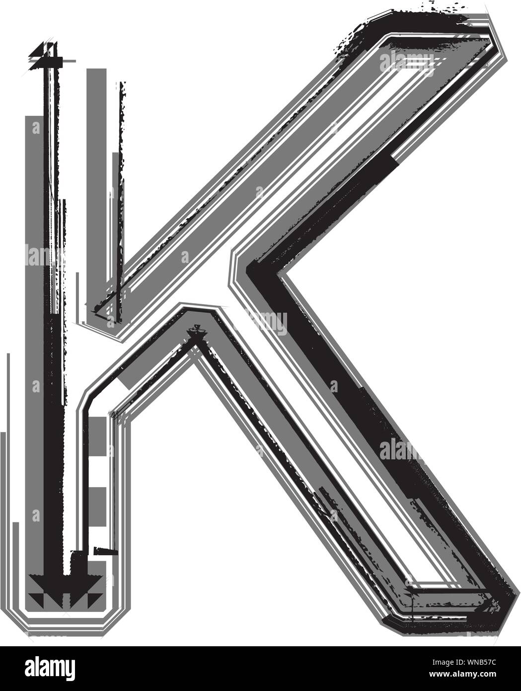 Grunge font. Letter K Stock Vector Image & Art - Alamy