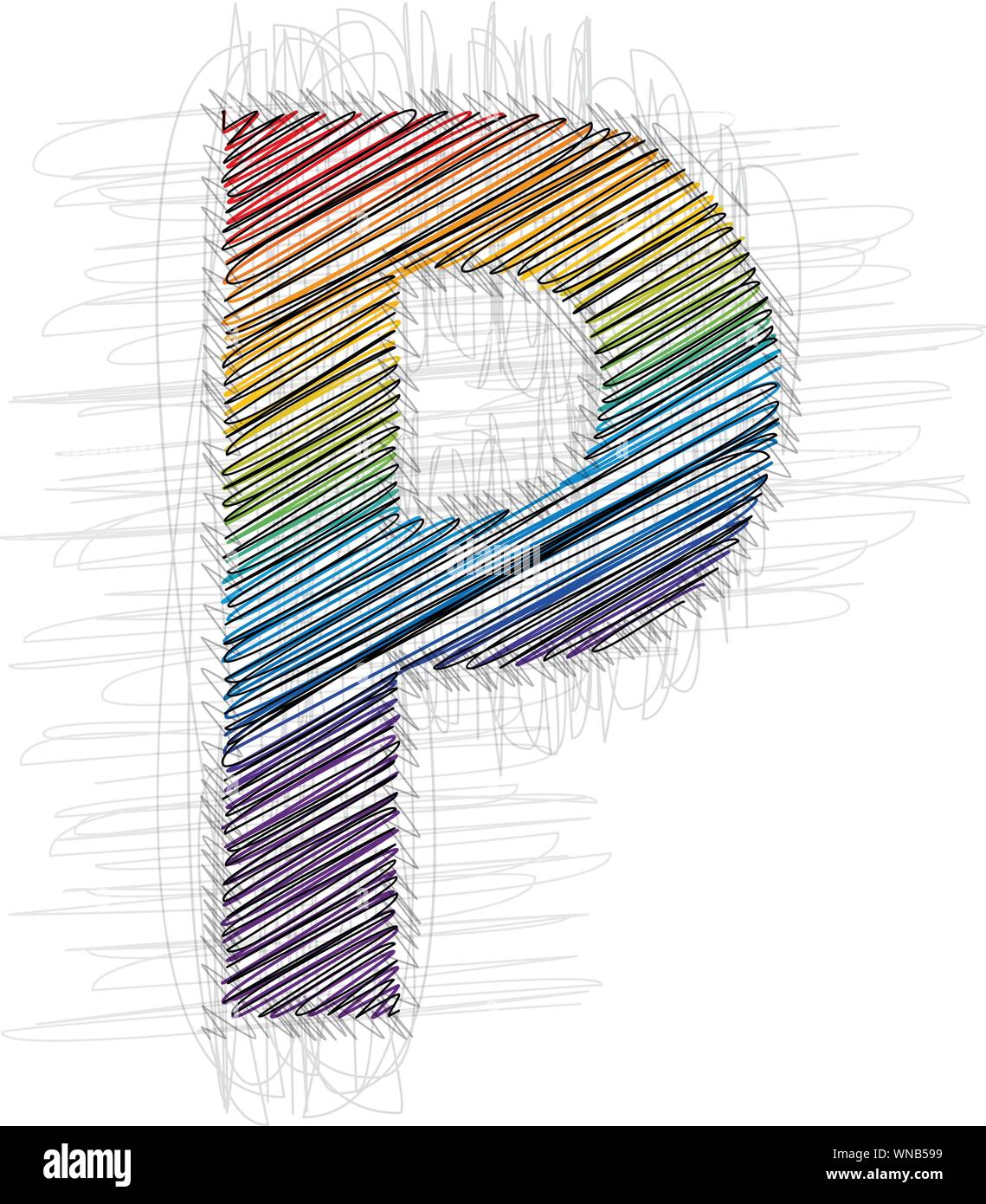 Hand draw font LETTER P Stock Vector Image & Art - Alamy