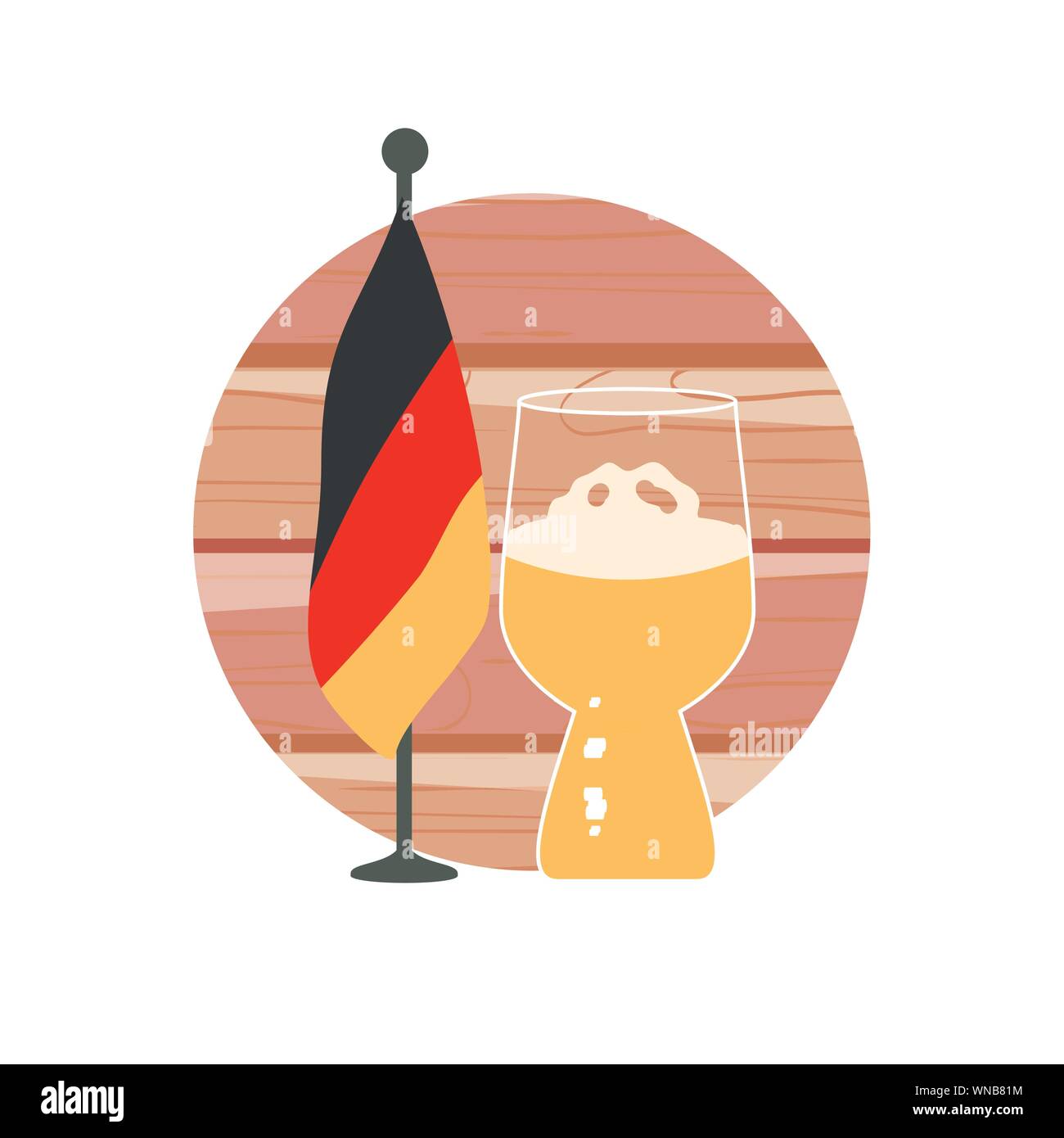 glass of beer with germany flag in pole oktoberfest vector illustration ...