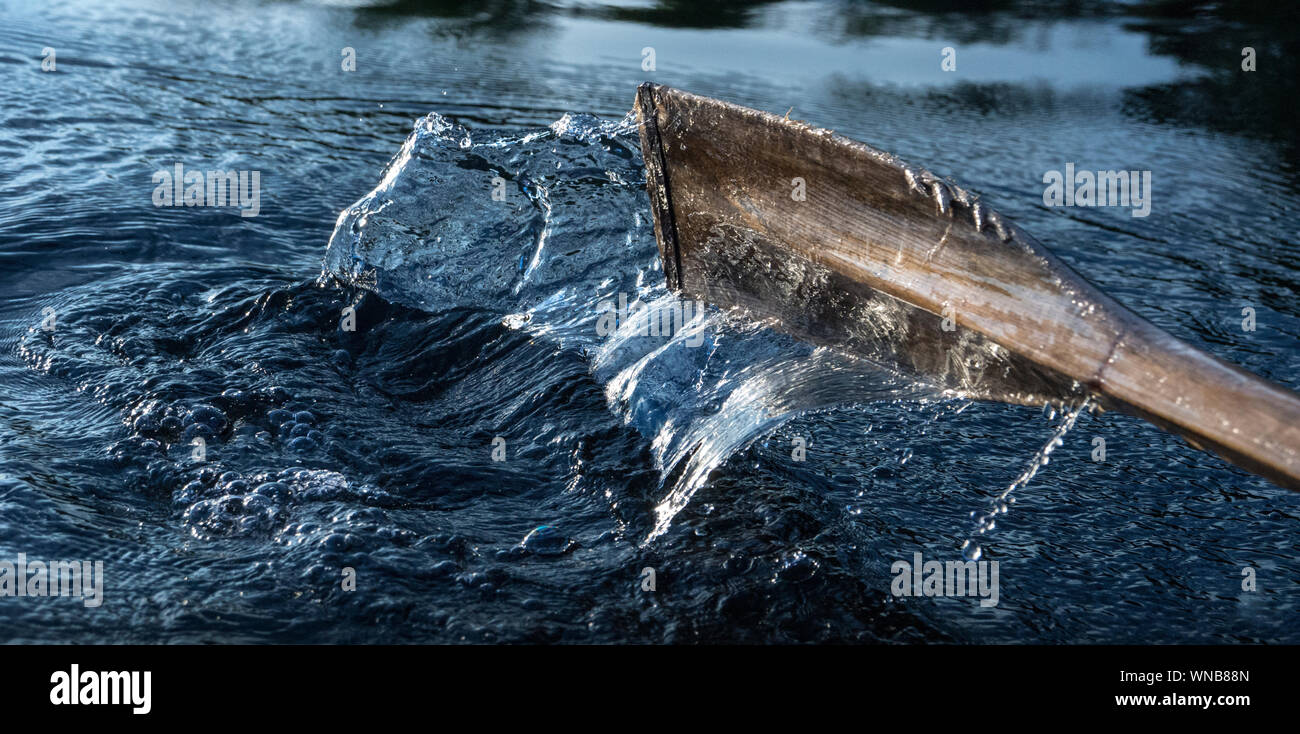 View Of Oar In Water Stock Photo - Alamy