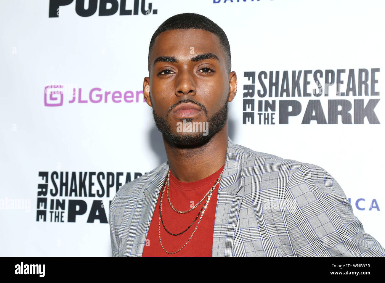 Opening night for Coriolanus at the Delacorte Theater - Arrivals. Featuring: Jovan E. Watlington ...