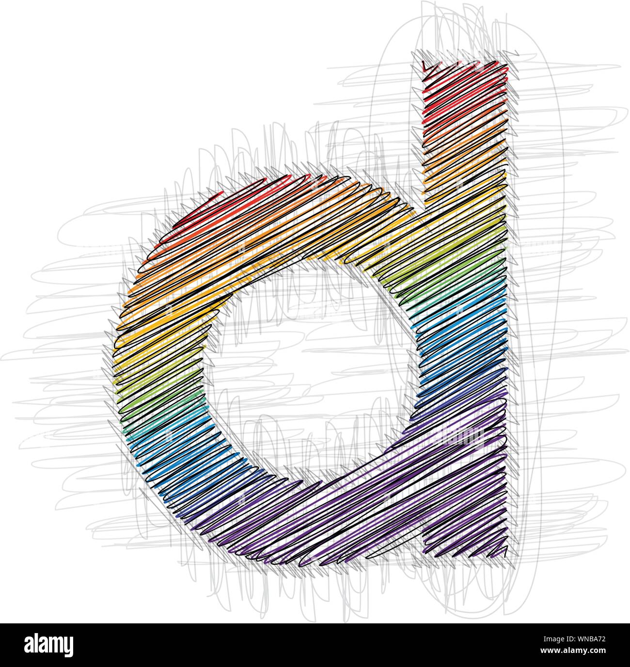 Hand drawn font LETTER d Stock Vector Image & Art - Alamy