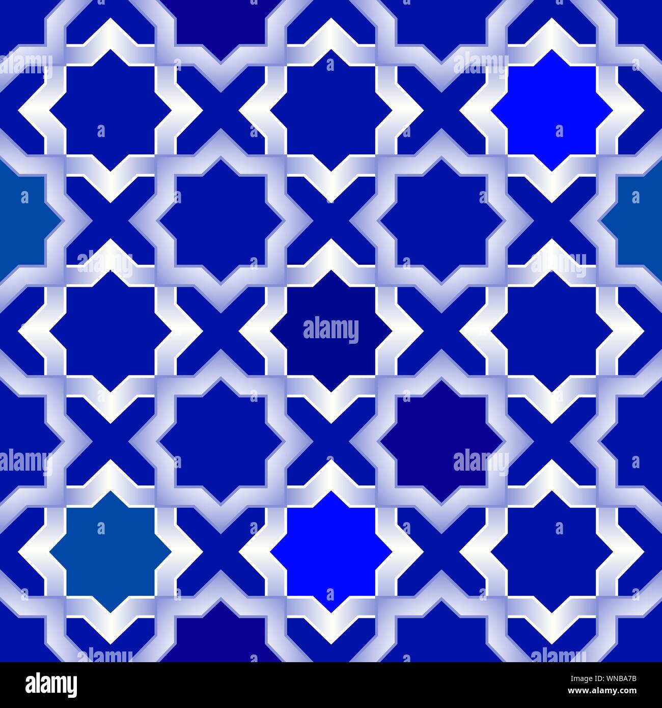 Vector illustration. Seamless geomatric arabic tiles with star shape ...