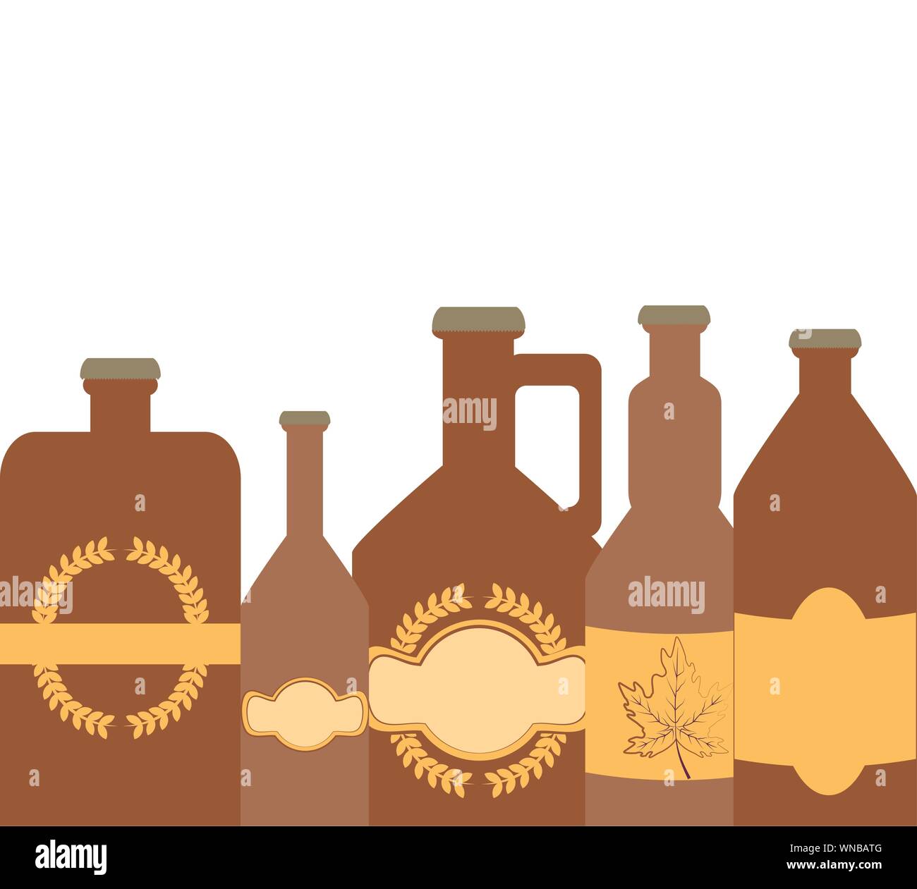 bottles beers oktoberfest festival seal vector illustration design ...