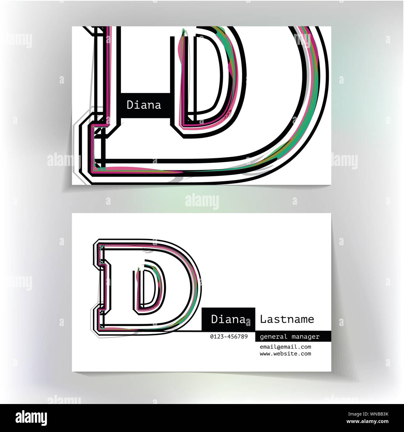 Business card design with letter D Stock Vector Image & Art - Alamy