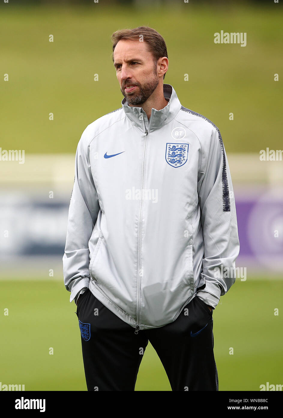 England manager Gareth Southgate during a training session at St George ...