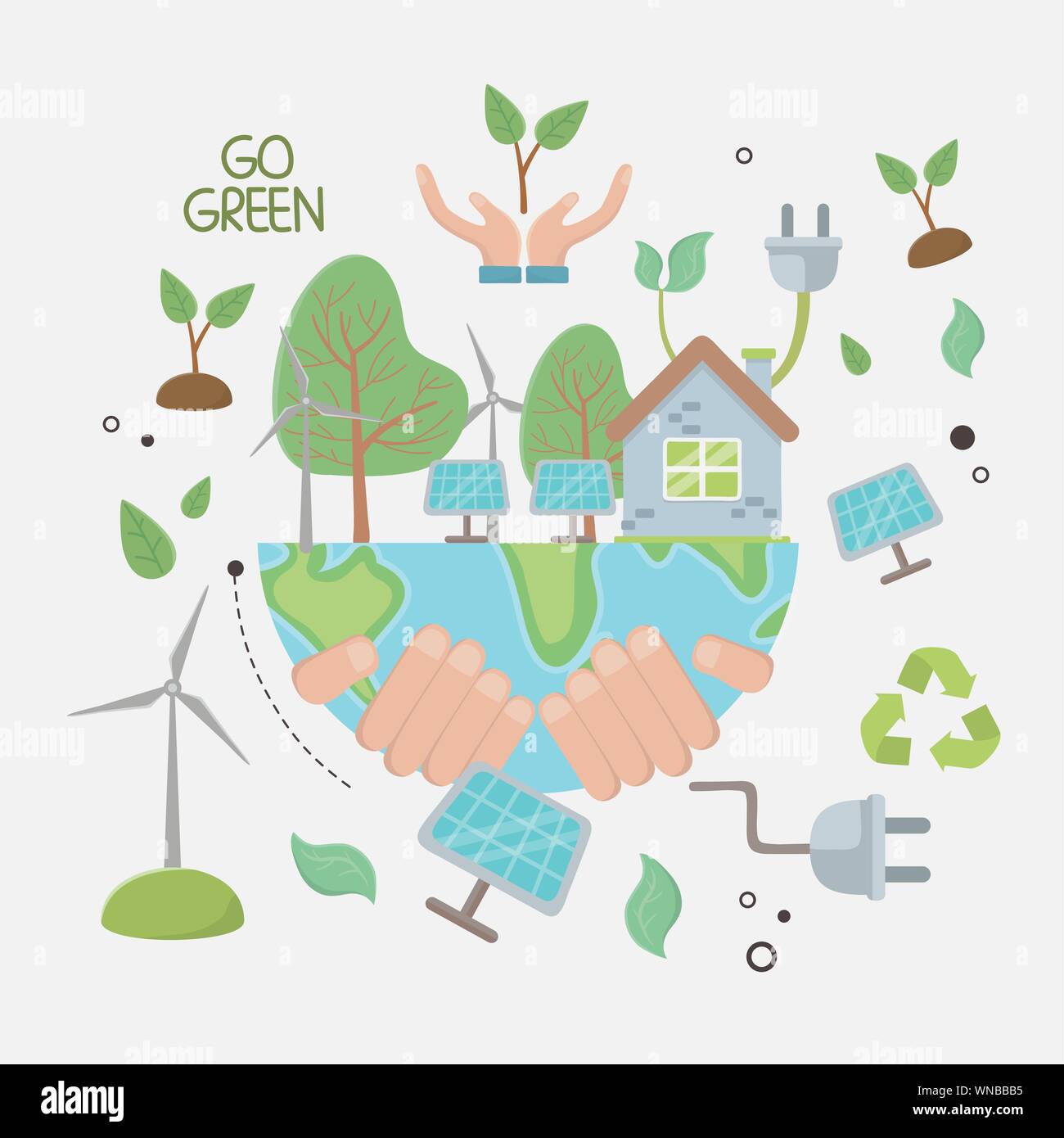 Icon set design, Save energy ecology power eco environment recycle and ...
