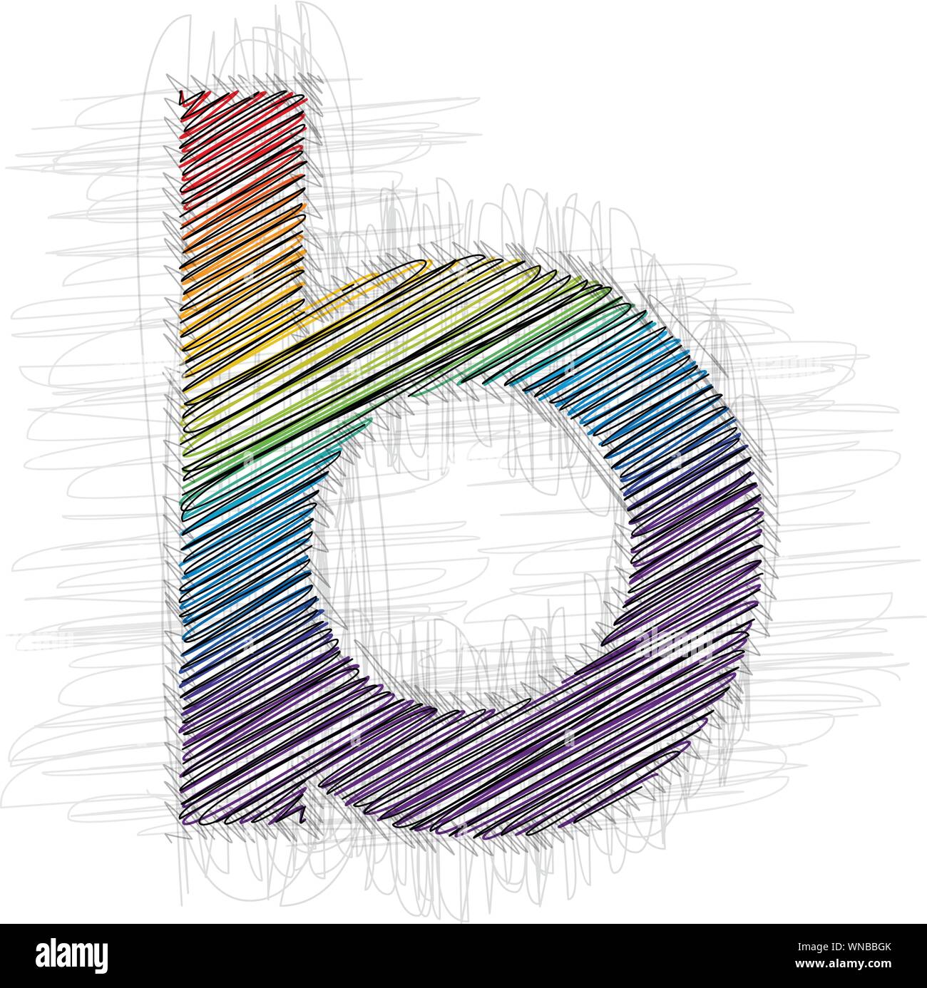 Hand drawn font LETTER b Stock Vector Image & Art - Alamy