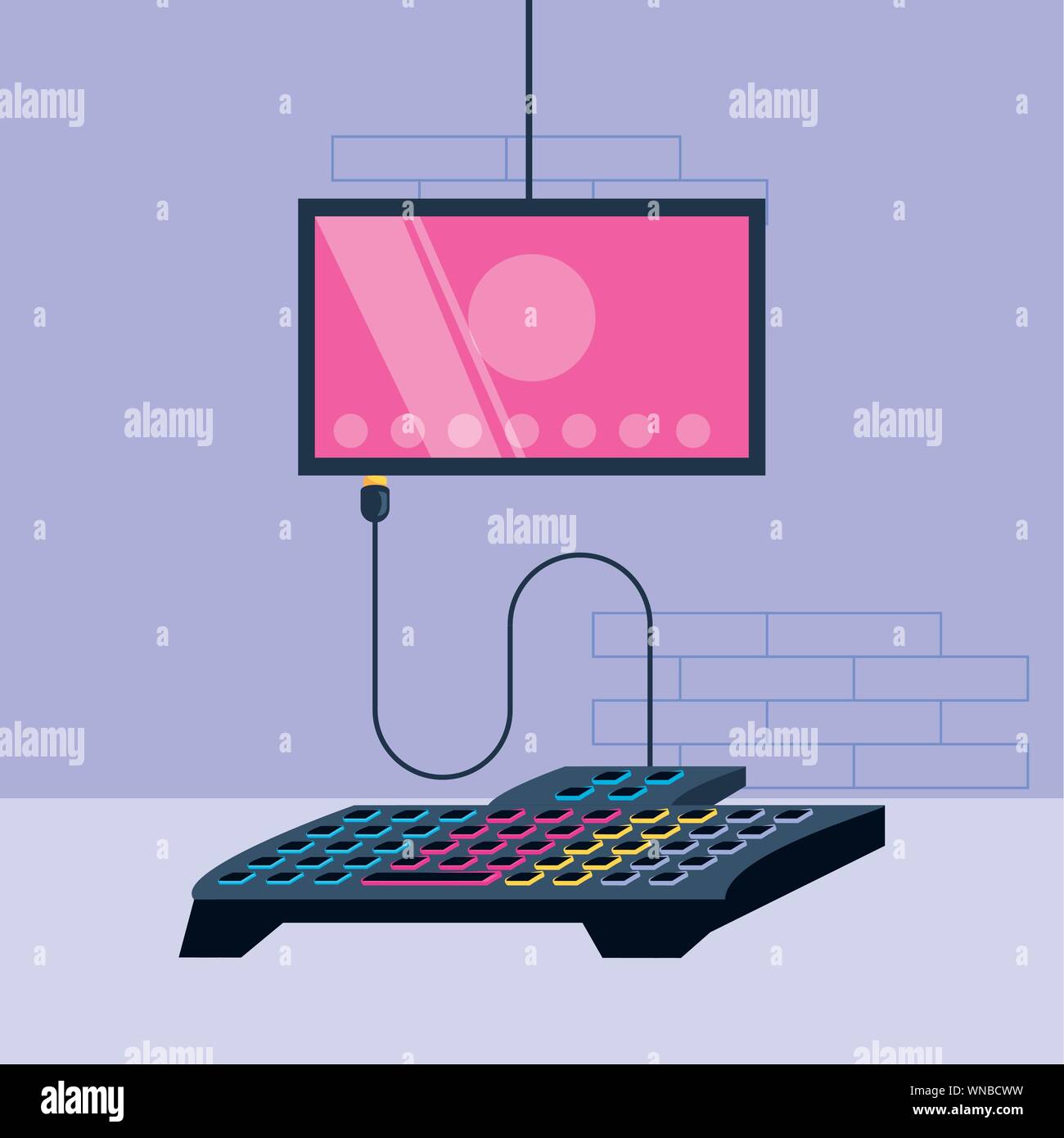 media player display with audio console technology vector illustration ...