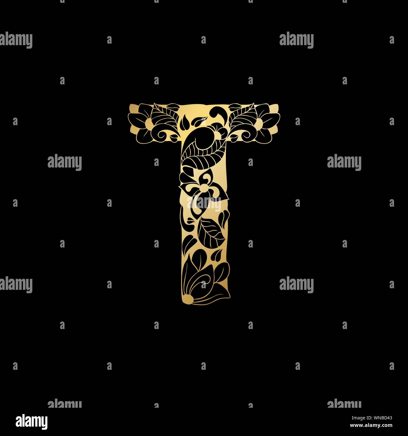 Floral font letter t hi-res stock photography and images - Alamy