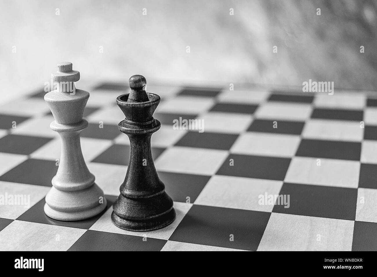 Close-up Of Chess Pieces On Board Stock Photo - Alamy