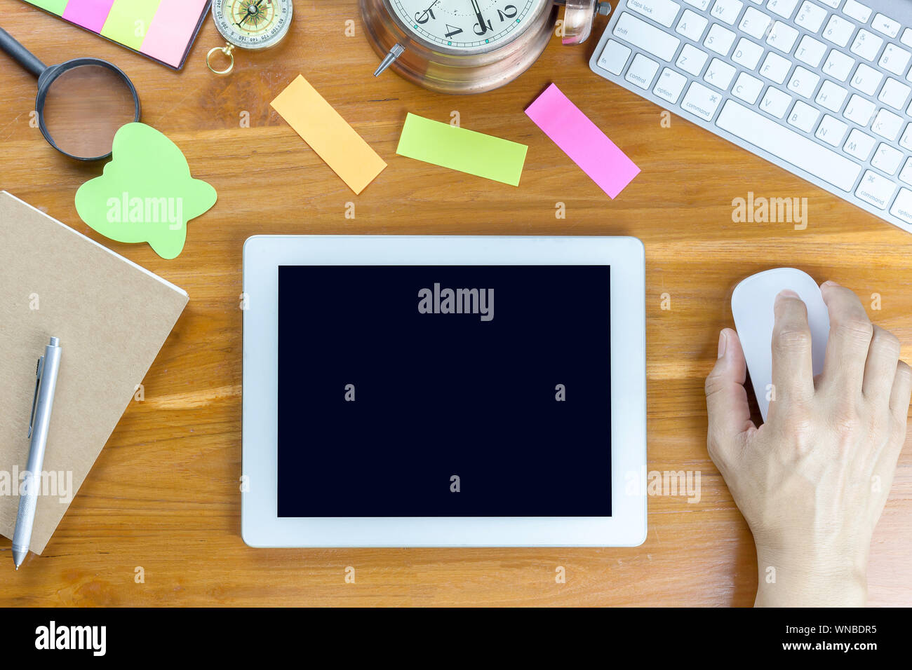 Hand man above computer hi-res stock photography and images - Alamy