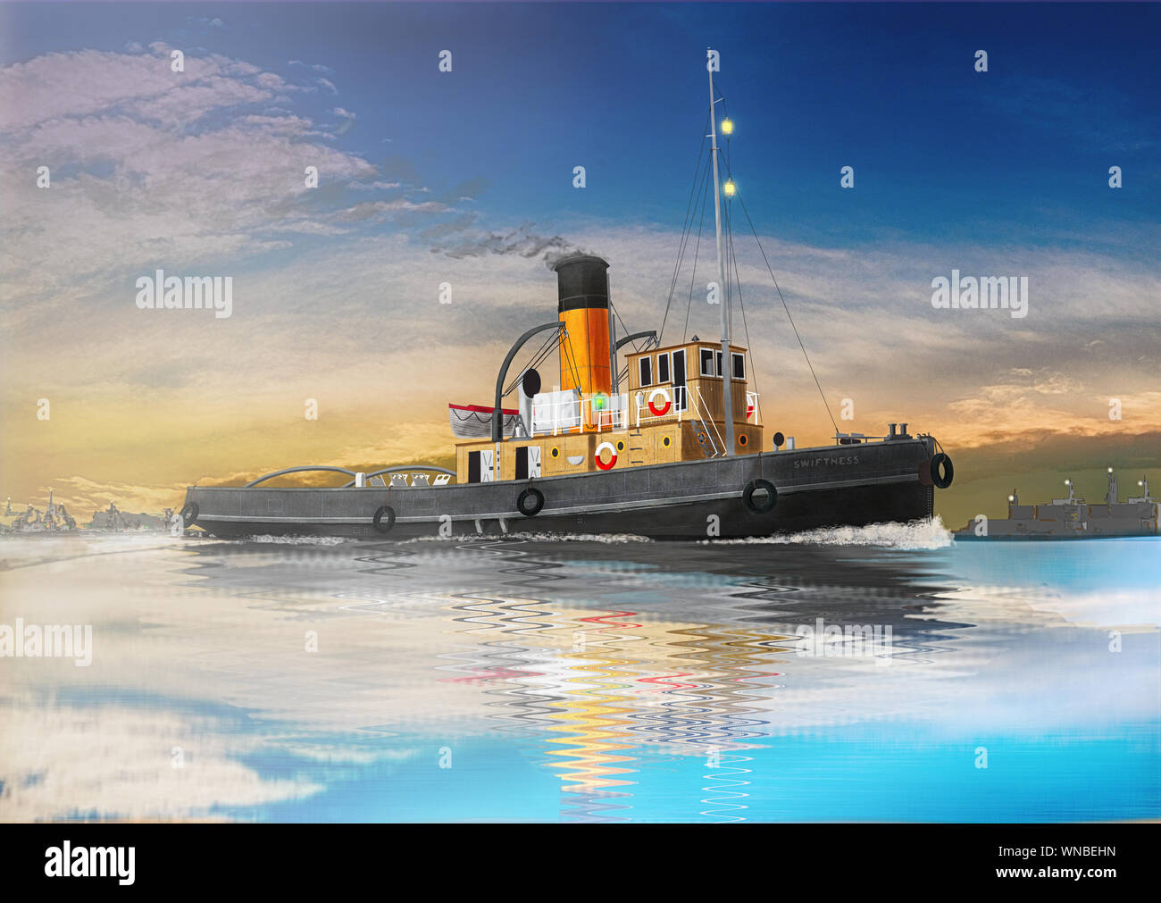 Old tugboat in the harbor Stock Photo - Alamy