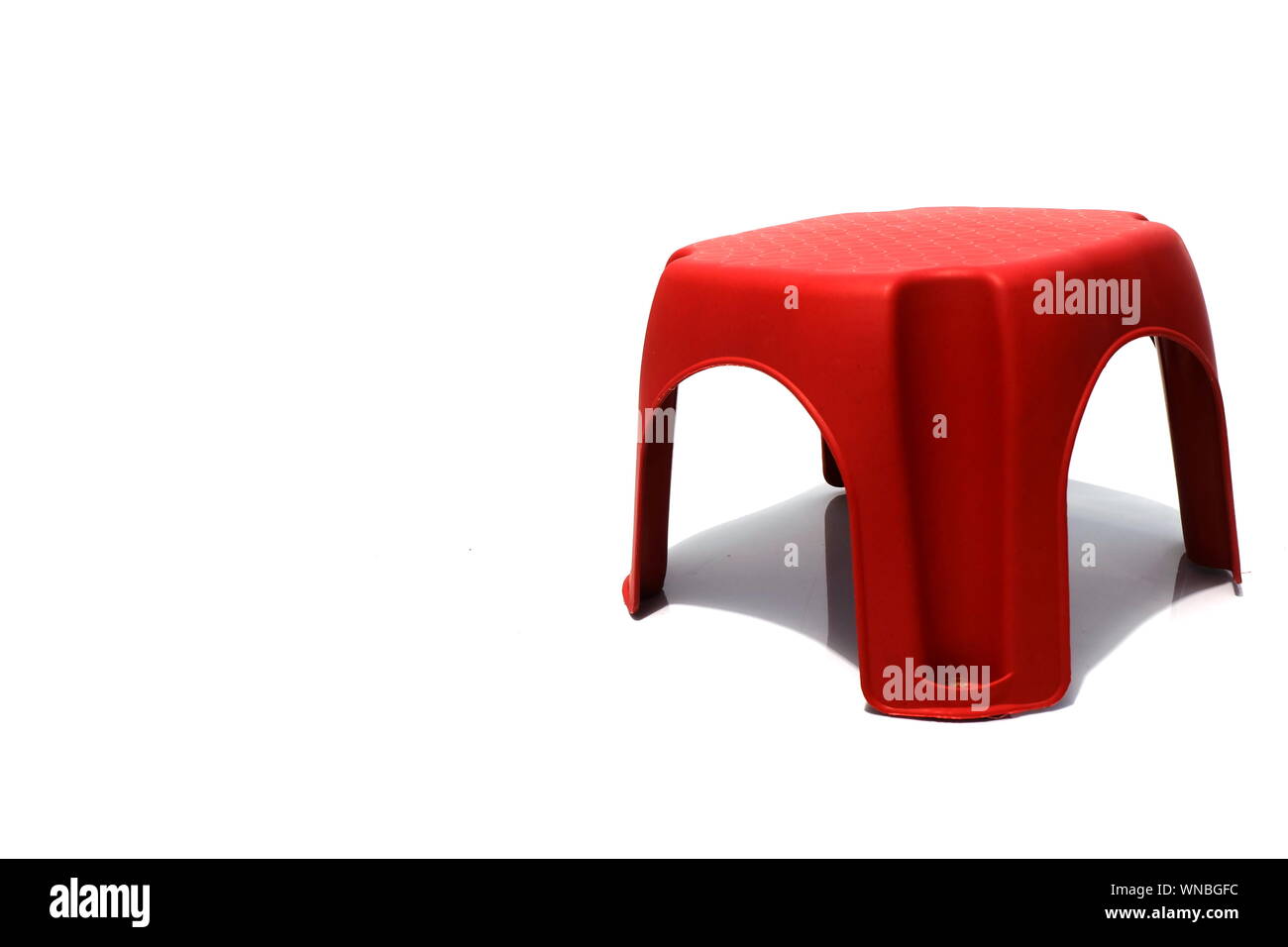 Red Stool Against White Background Stock Photo - Alamy