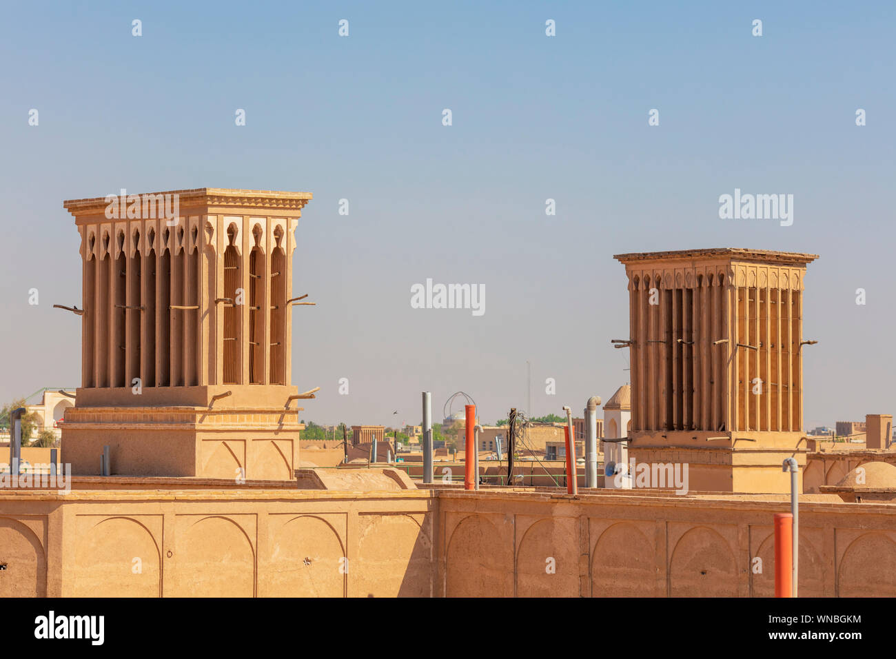 Windcatcher, windtower, badgir, Yazd, Yazd Province, Iran Stock Photo ...