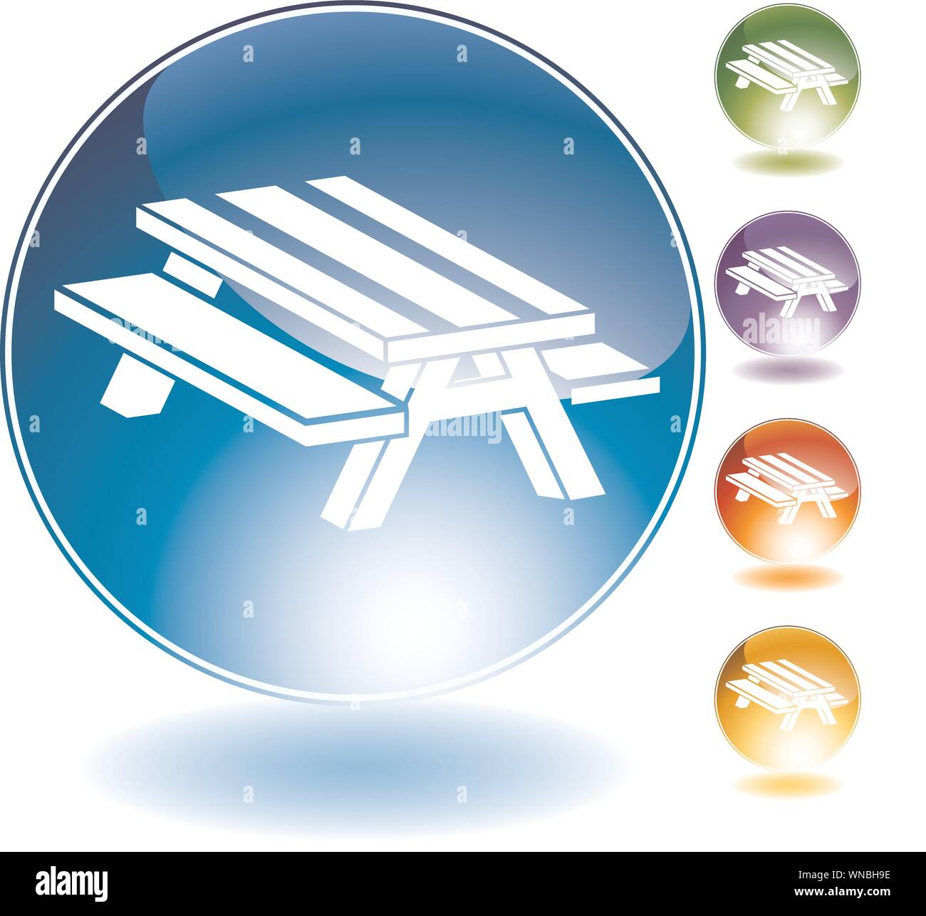 Picnic table and seating Stock Vector Images - Alamy