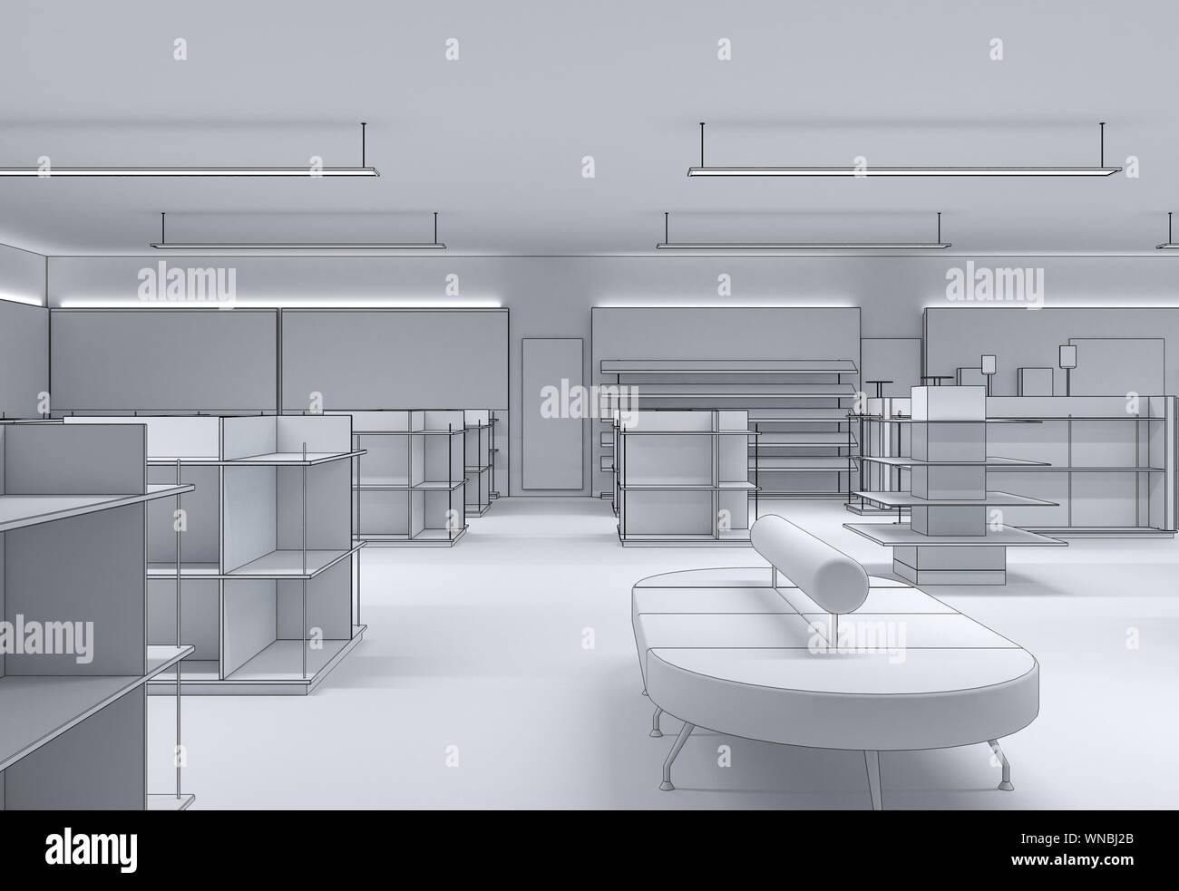 shop, store, shopping mall, interior visualization, 3D illustration ...