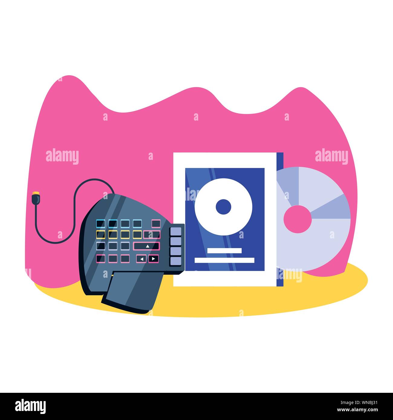 video game compact disk with keypad vector illustration design Stock ...