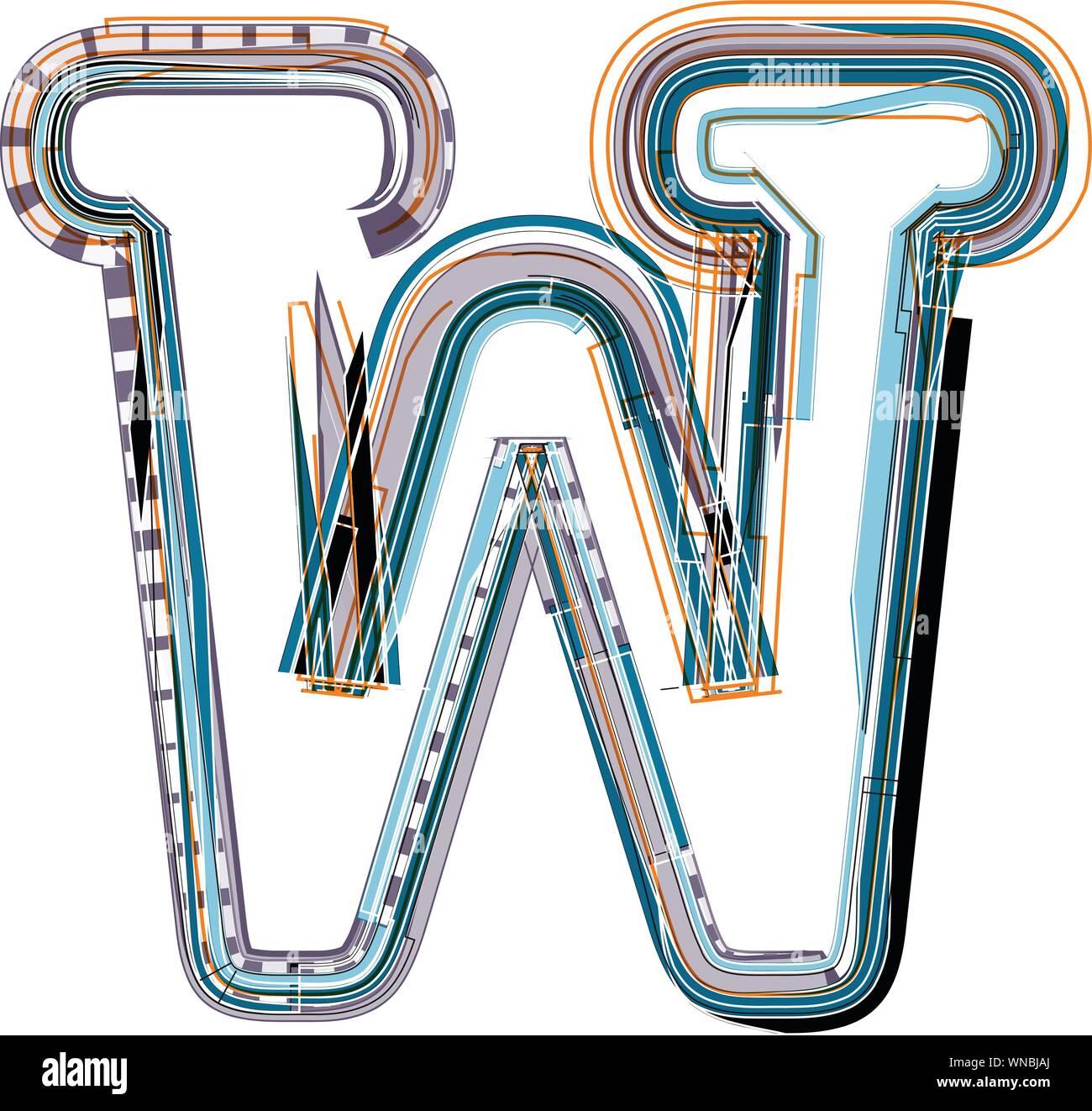 Lettering letter w Cut Out Stock Images & Pictures - Alamy
