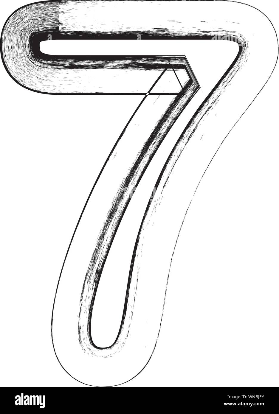 Grunge Font. Number 7 Stock Vector Image & Art - Alamy