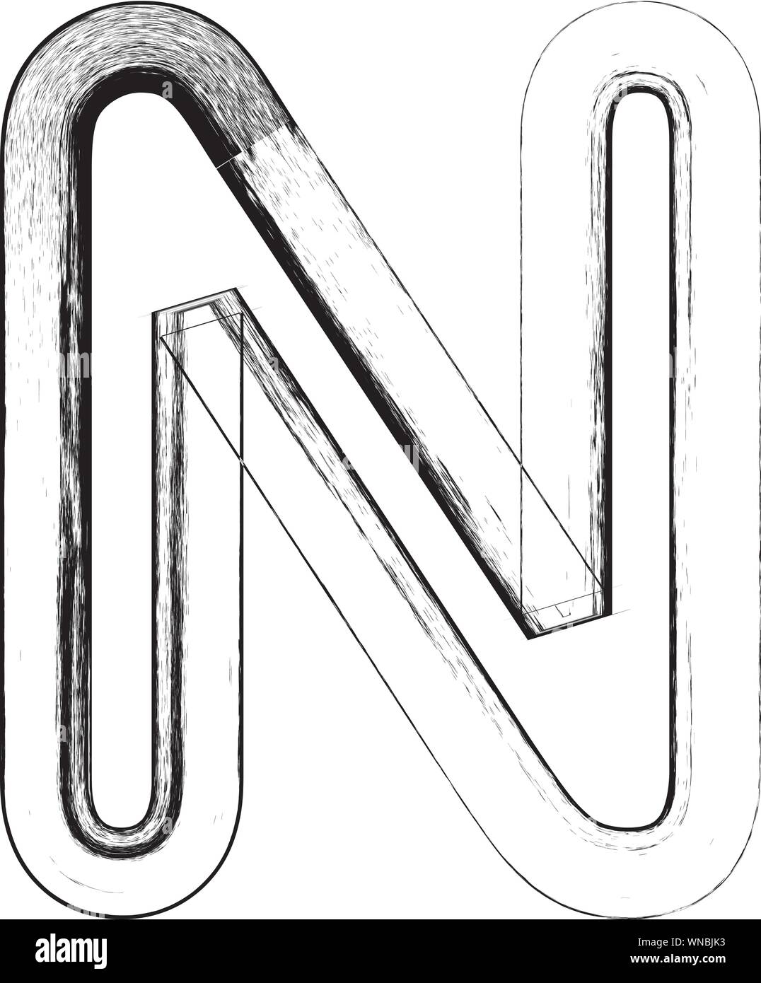 Grunge font. Letter N Stock Vector Image & Art - Alamy