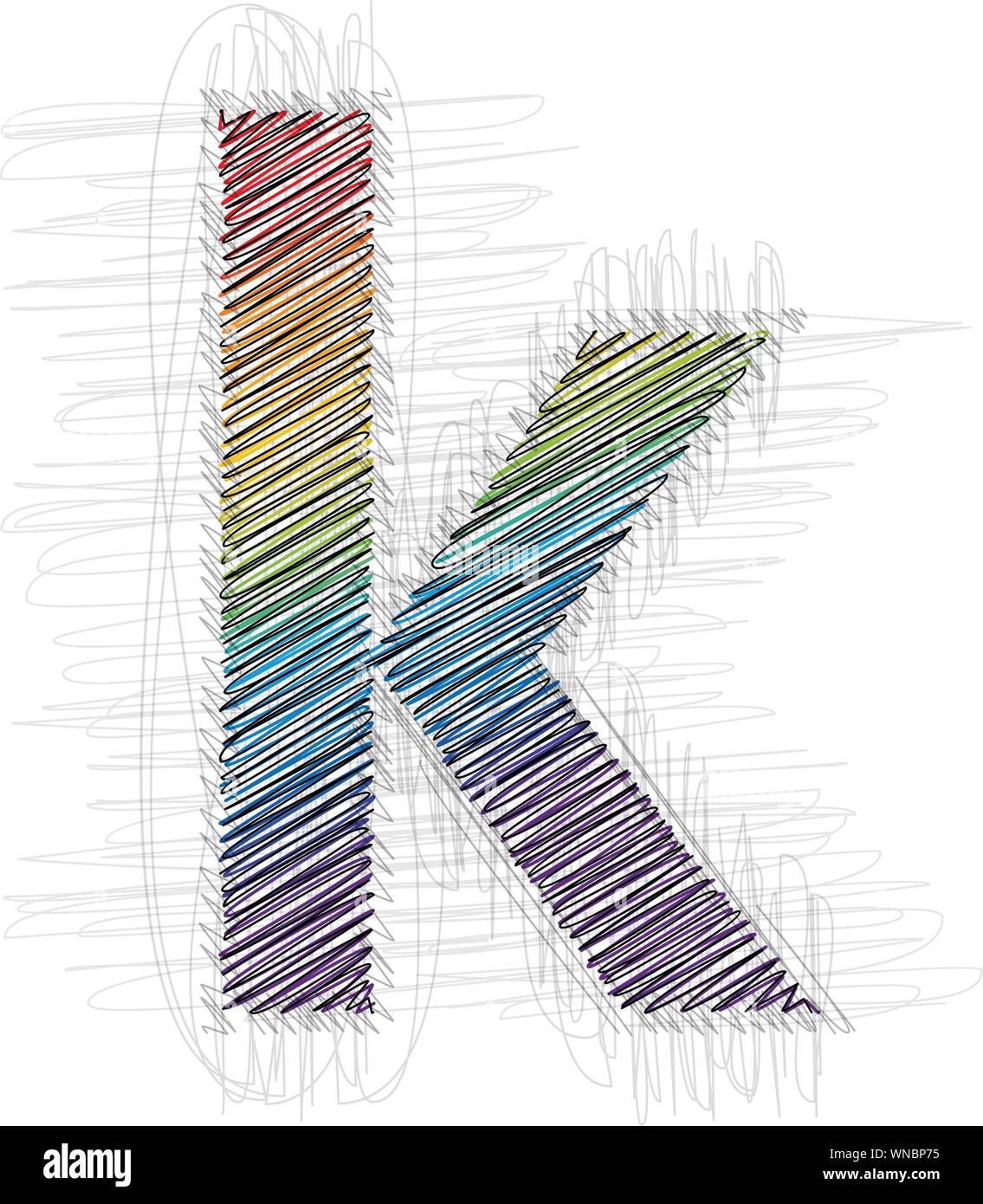 Hand drawn font LETTER k Stock Vector Image & Art - Alamy