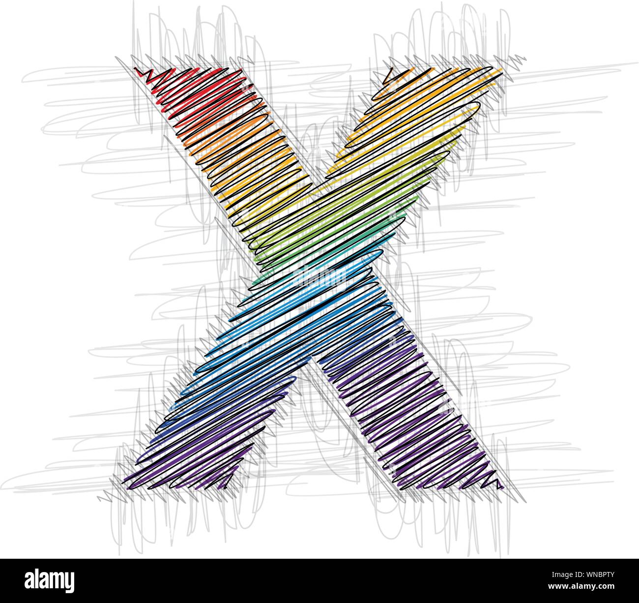 Hand drawn font LETTER x Stock Vector Image & Art - Alamy